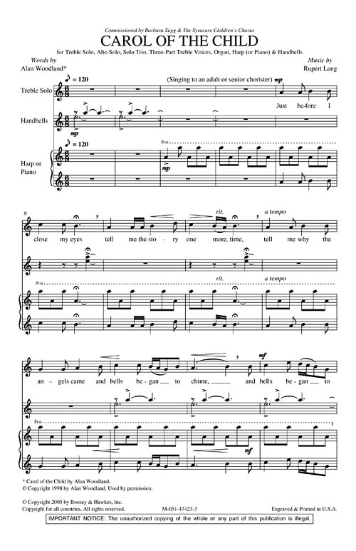 Carol of the Child (Soprano solo, Alto solo & SSS) - Rupert Lang