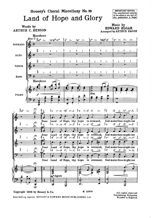 Edward Elgar - Land of Hope and Glory (SATB)