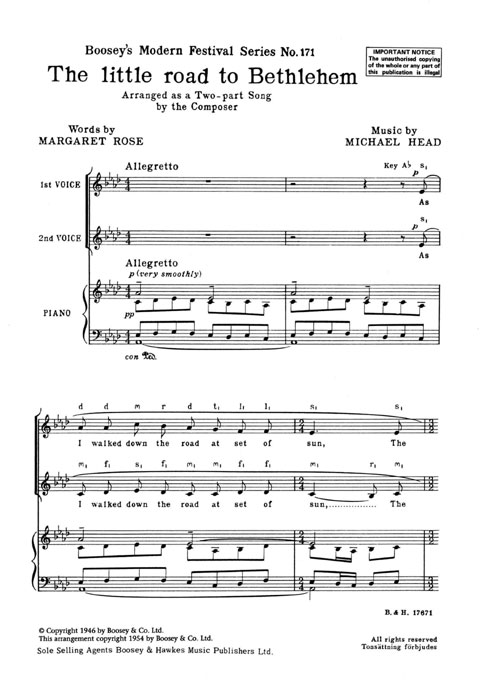 Michael Dewar Head - The Little Road To Bethlehem (SA)