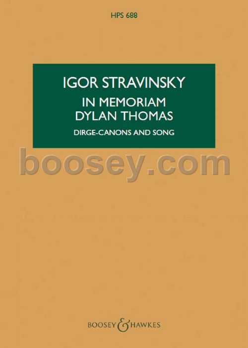 Igor Stravinsky - In Memoriam Dylan Thomas (Hawkes Pocket Score - HPS 688)