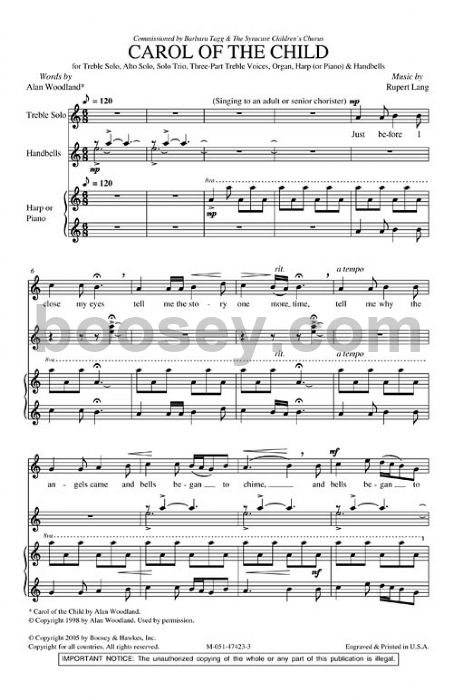 Rupert Lang - Carol of the Child (Soprano solo, Alto solo & SSS)