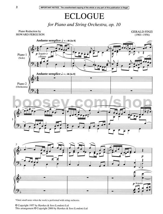 Gerald Finzi - Eclogue, Op. 10 (2 Pianos, 4 Hands)