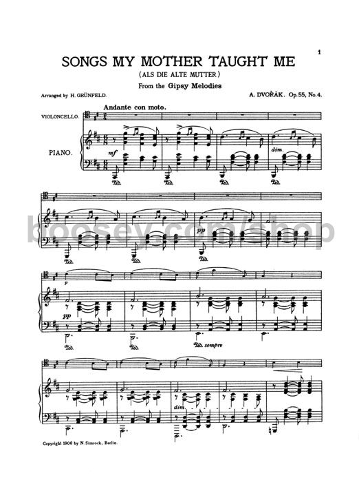 Antonín Dvorák Songs My Mother Taught Me