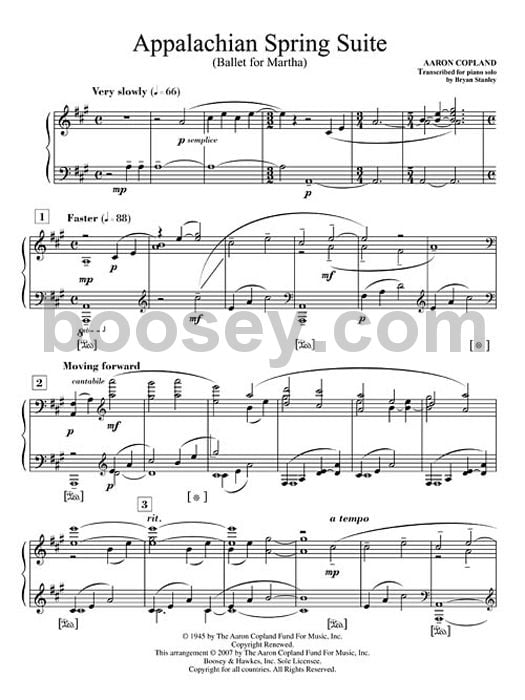 Aaron Copland - Appalachian Spring Suite (piano)