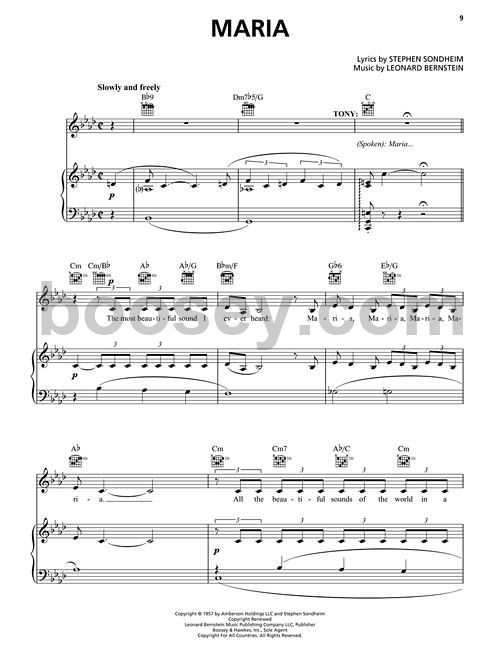 Leonard Bernstein - West Side Story (Piano, Voice & Guitar)