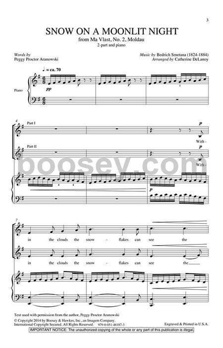 Bedrich Smetana - Snow on a Moonlit Night (2-part Treble Voices & Piano)