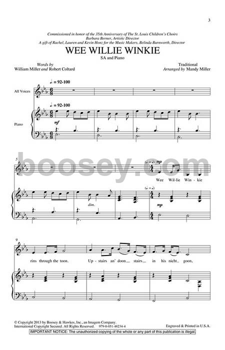 Mandy Miller - Wee Willie Winkie (SA & Piano)