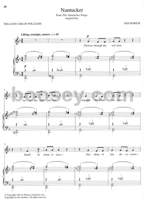 Ned Rorem - Ten Selected Songs (Medium Voice & Piano)