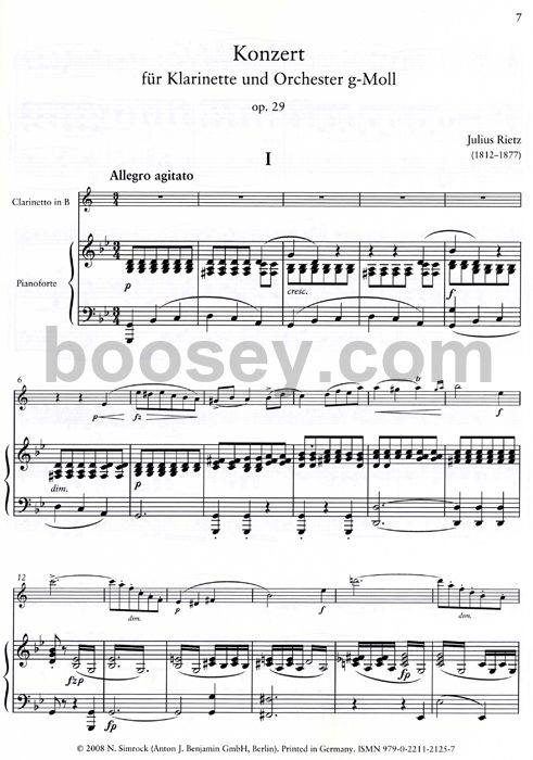 Julius Rietz - Clarinet Concerto in G minor op.29