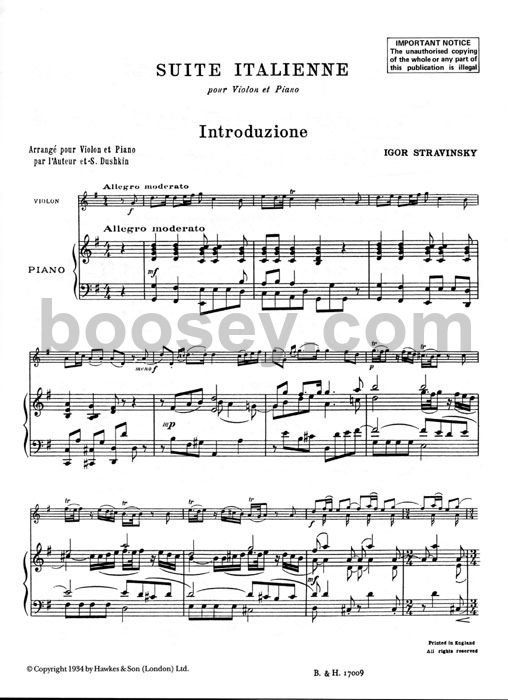 Igor Stravinsky (Igor Stravinsky & Samuel Dushkin) - Suite Italienne ...