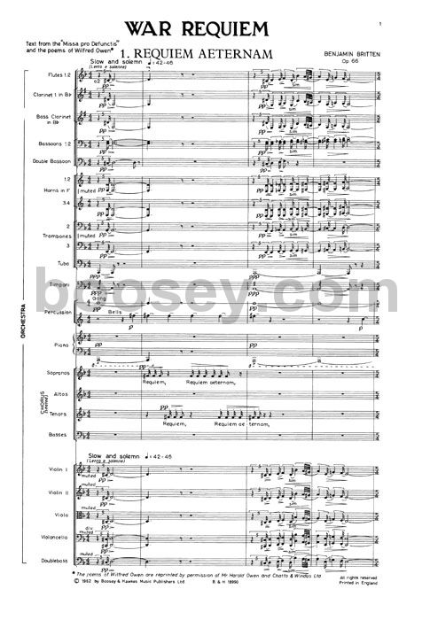 Benjamin Britten - War Requiem, Op. 66 (Full score - Masterworks)