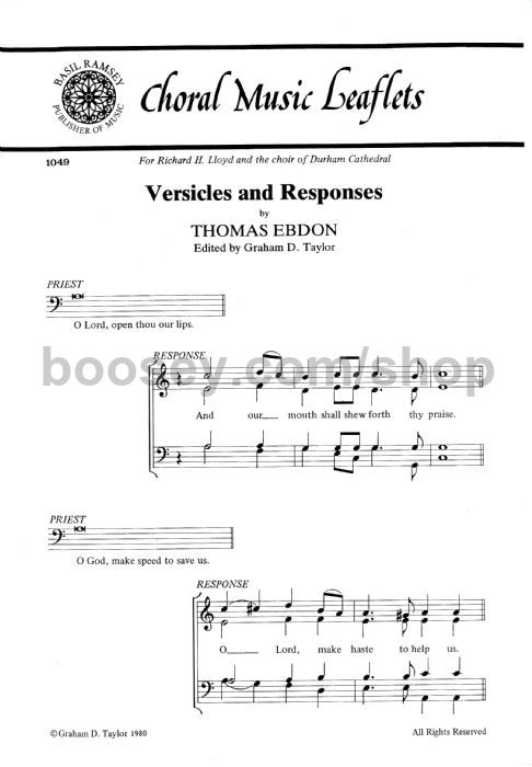 Thomas Ebdon - Versicles & Responses Br86 Thomas Ebdon - Versicles & Responses Br86