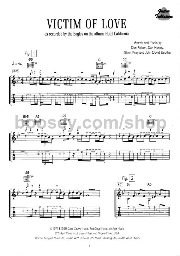 Victim Of Love Bass Tab
