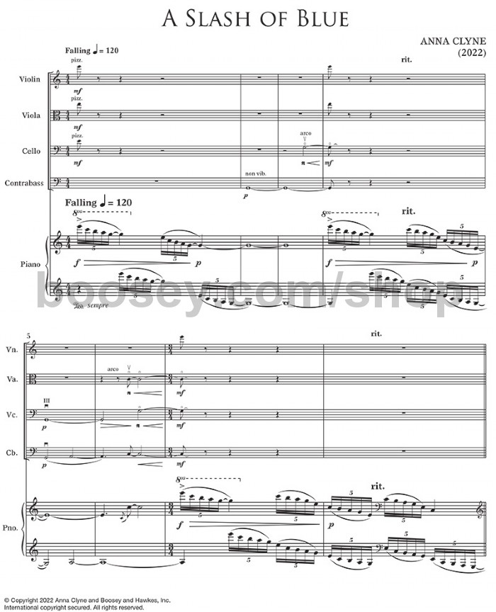 Clyne, Anna - A Slash of Blue (Set of Parts) - Digital Sheet Music