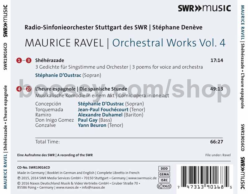 Ravel, Maurice - Orchestral Works Vol. 4 (Swr Music Audio CD)