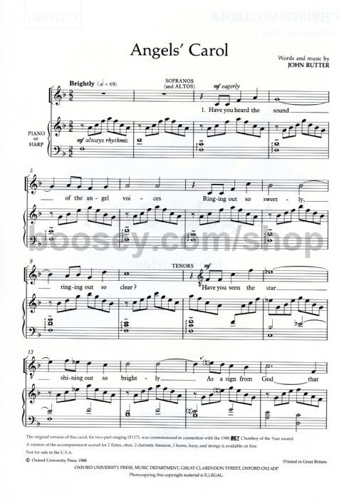 John Rutter - Angels' Carol SATB