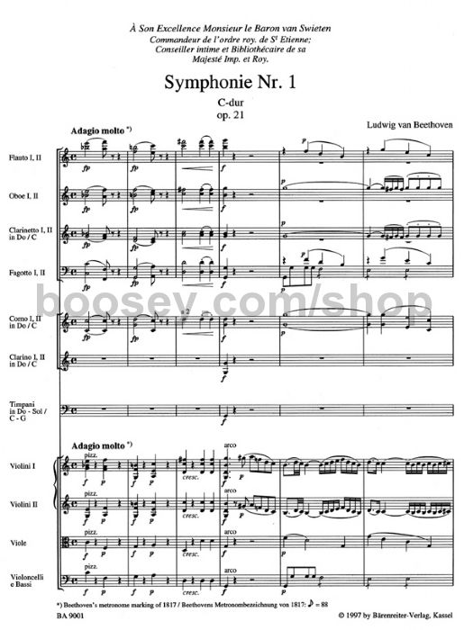 Ludwig van Beethoven - Symphony No. 1 in C major, op. 21 (full score)