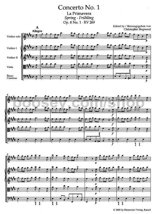 Antonio Vivaldi - The Four Seasons (study score)